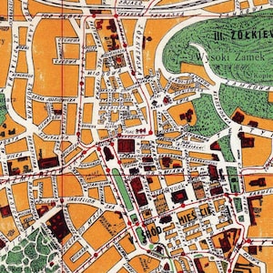 Lwów/ Lviv/ Lemberg City Map Poster on Paper. Historical City Map ...
