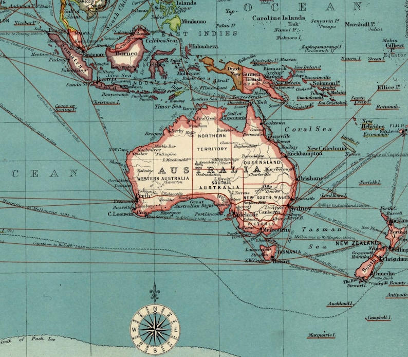 Digital Blue Vintage Atlas World Map Printable Download. Atlas - Etsy