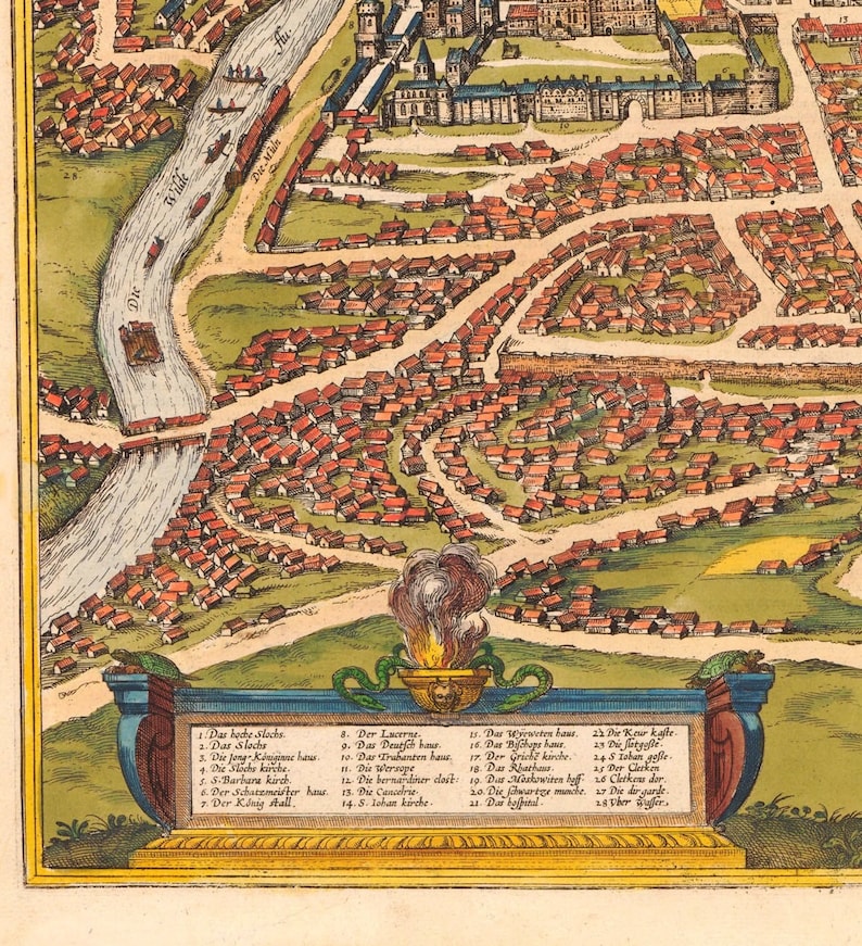 Vilnius / Vilna / Wilno Vintage Historical Antique City Map on Paper ...