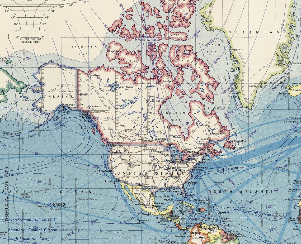 Digital America Centric World Map Printable Download. Vintage - Etsy