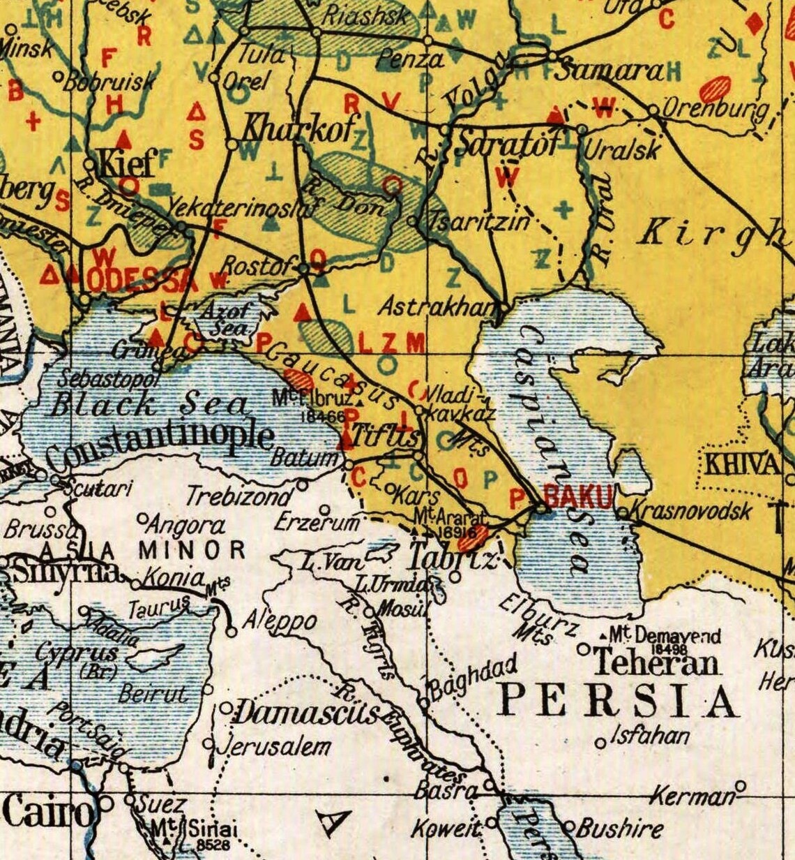 Vintage Yellow Russia Map Poster, 19th Century Eastern Europe - Etsy