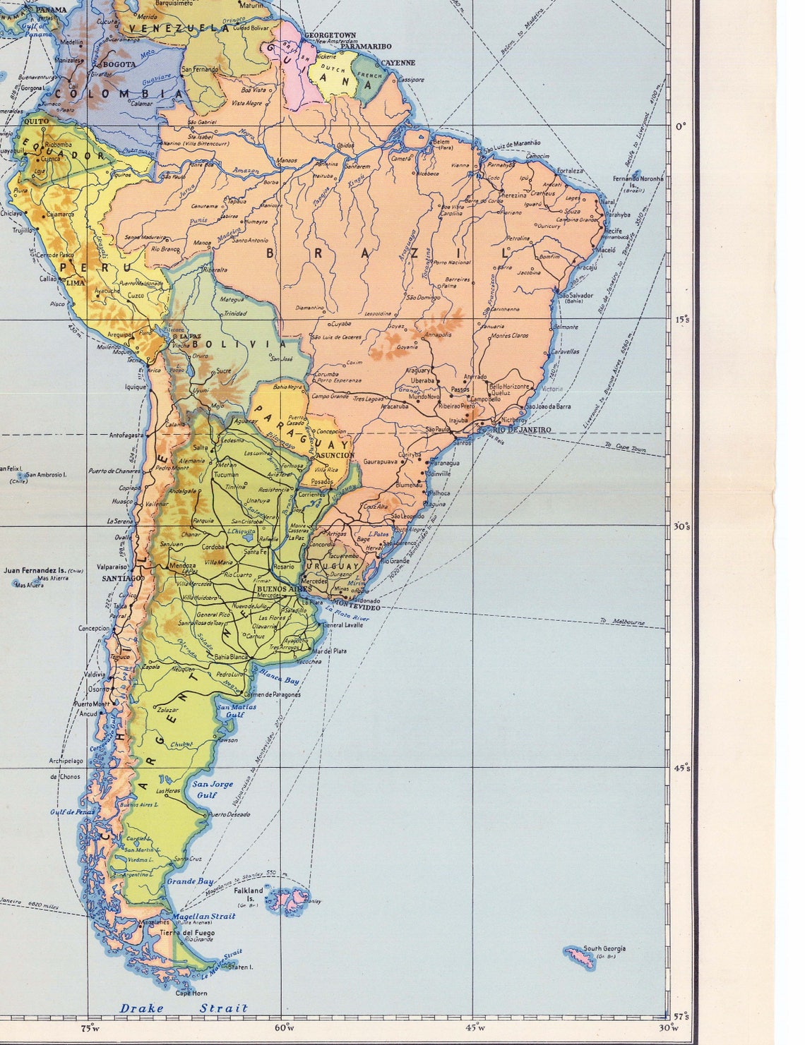 Digital Vintage Political World Map 1944. Instant Download. | Etsy