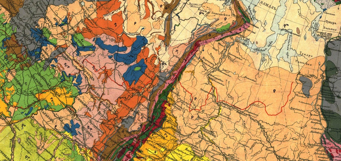 Vintage Colorful Geological Map of Russia 1922 Poster - Etsy