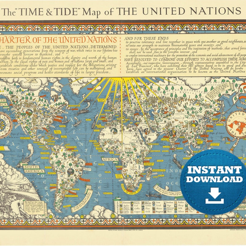 United Nations World Map - Etsy UK
