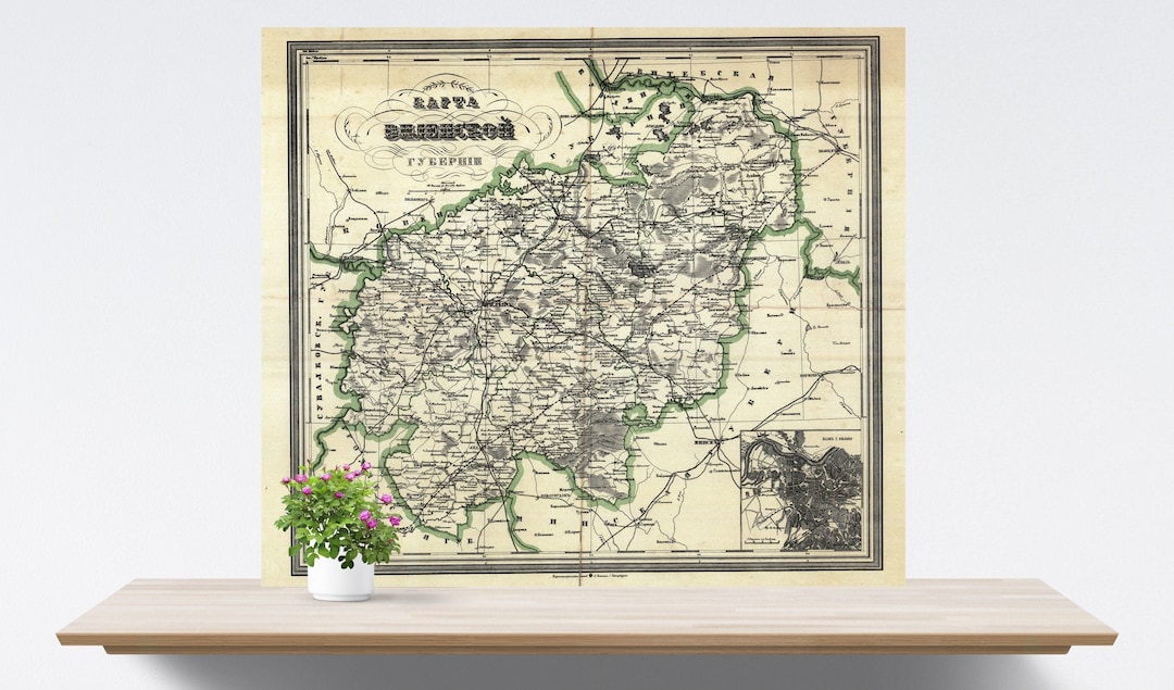 Vilnius Vintage City Map Poster, 1905 Russian Historical Map - Etsy