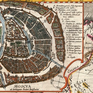 Vintage Map of Russia on Paper 1635. Unframed Historical Map Print ...