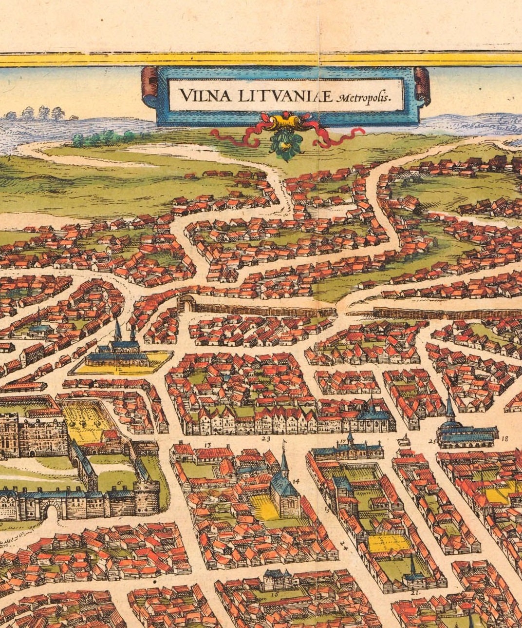 Vilnius / Vilna / Wilno Vintage Historical Antique City Map on Paper ...