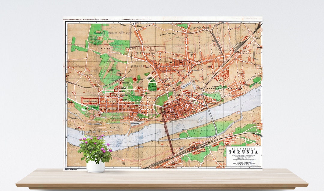 Toruń/ Thorn City Map Poster on Paper 1921. Different Sizes. Poland ...
