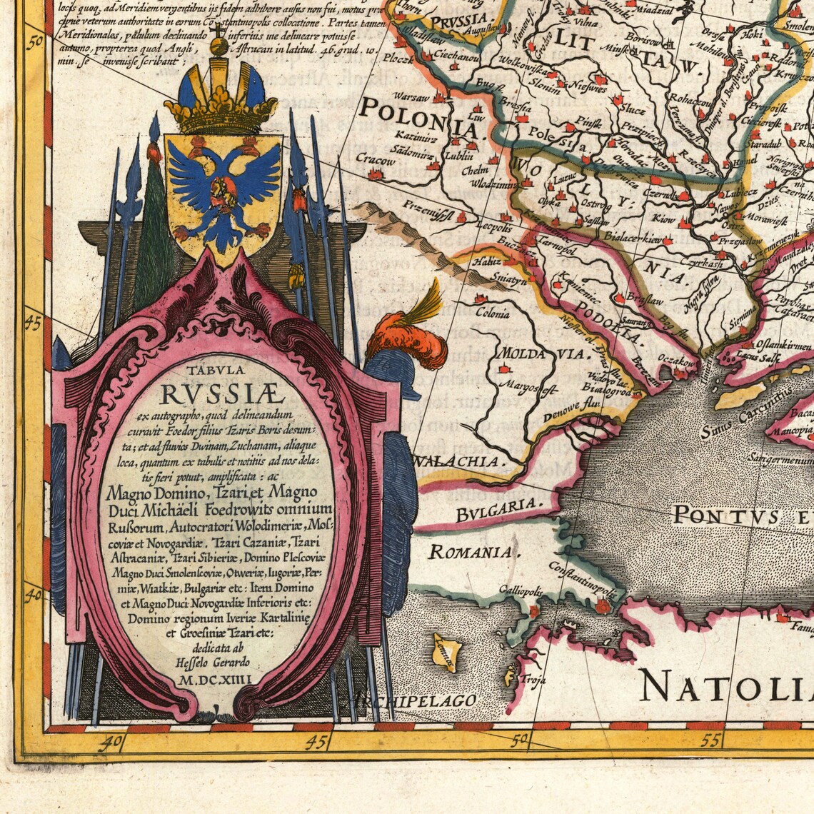 Vintage Map of Russia on Paper 1635. Unframed Historical Map - Etsy