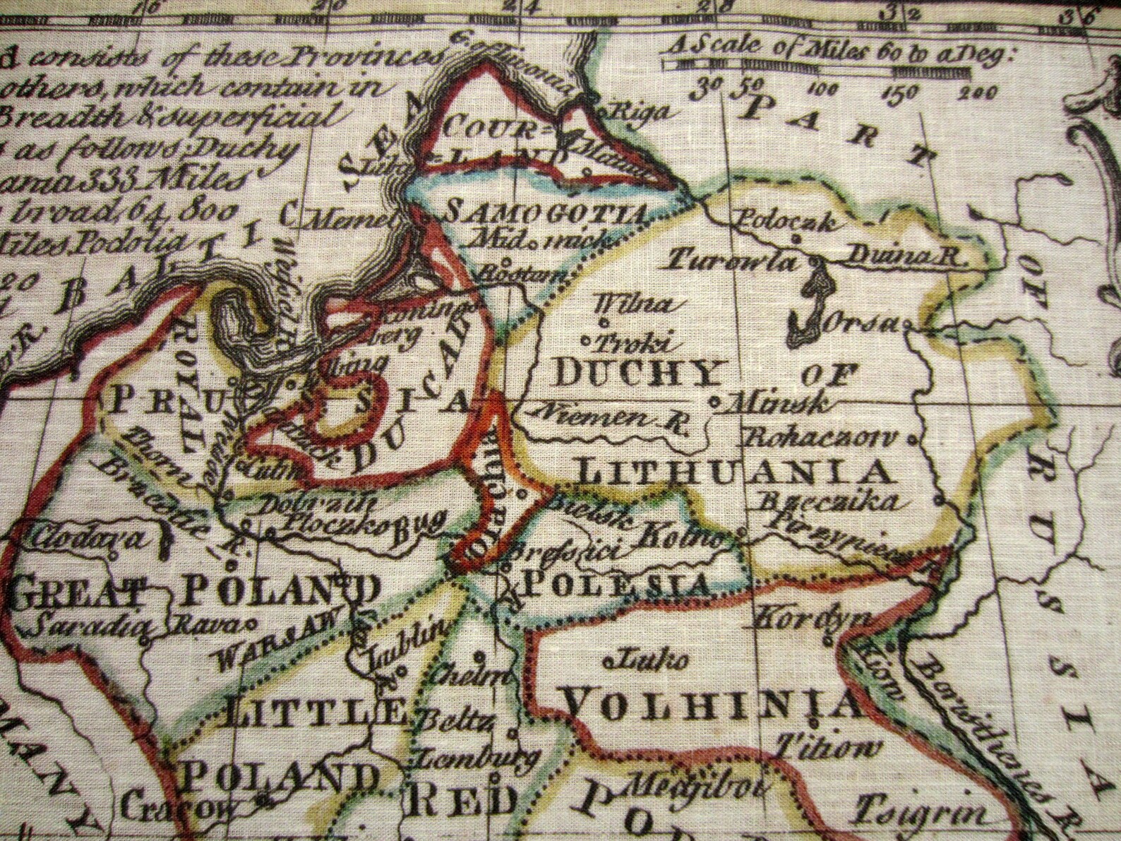 Old Map Poland on Linen 1758. Vintage Map 19 X 28 Inch. | Etsy