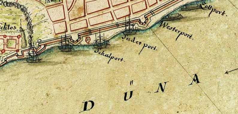 Vintage Ryga / Riga City Map on Paper. Antique Map on Paper. - Etsy