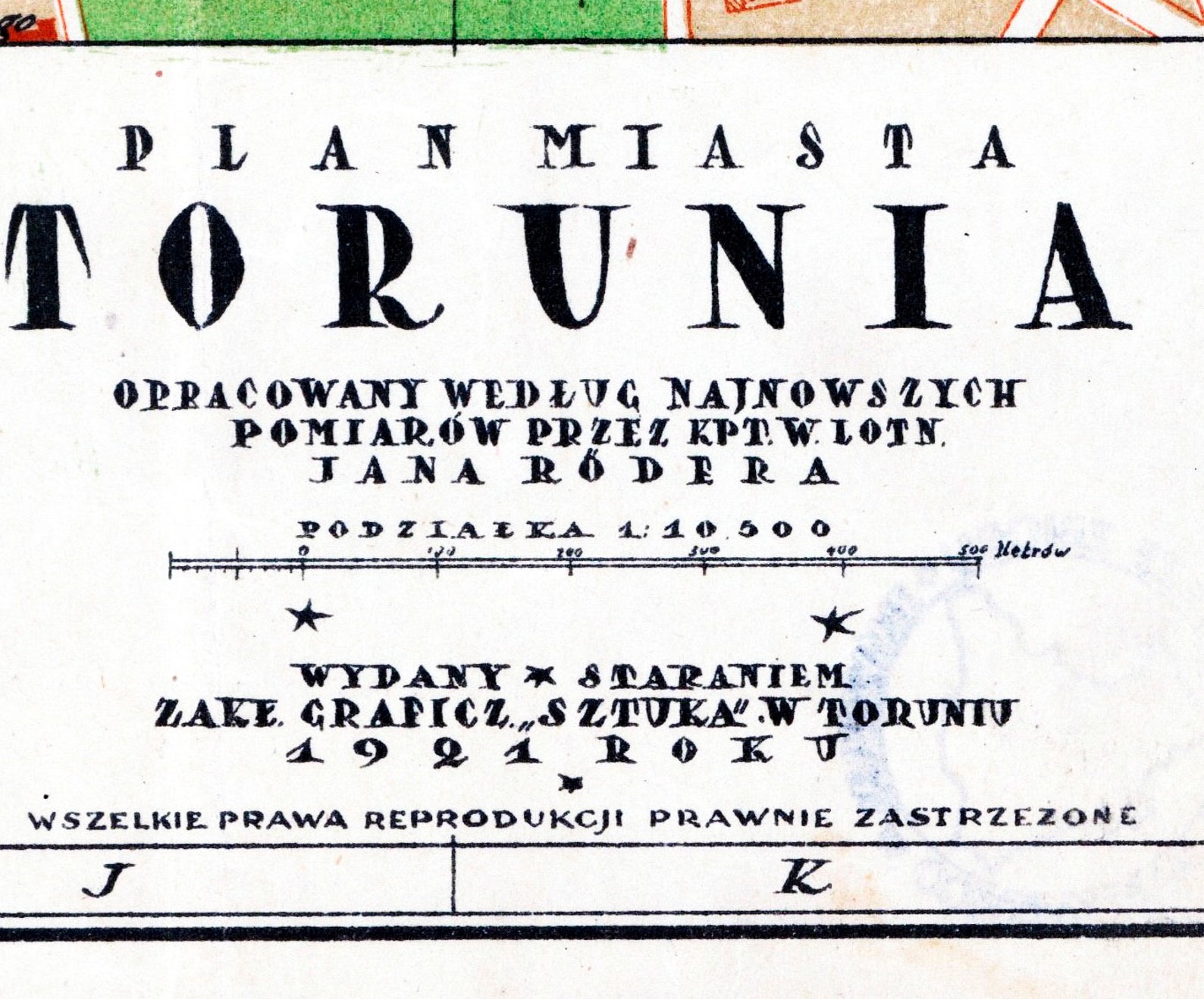 Toruń/ Thorn City Map Poster on Paper 1921. Different Sizes. | Etsy
