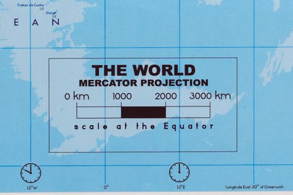 Political World Map With Scale
