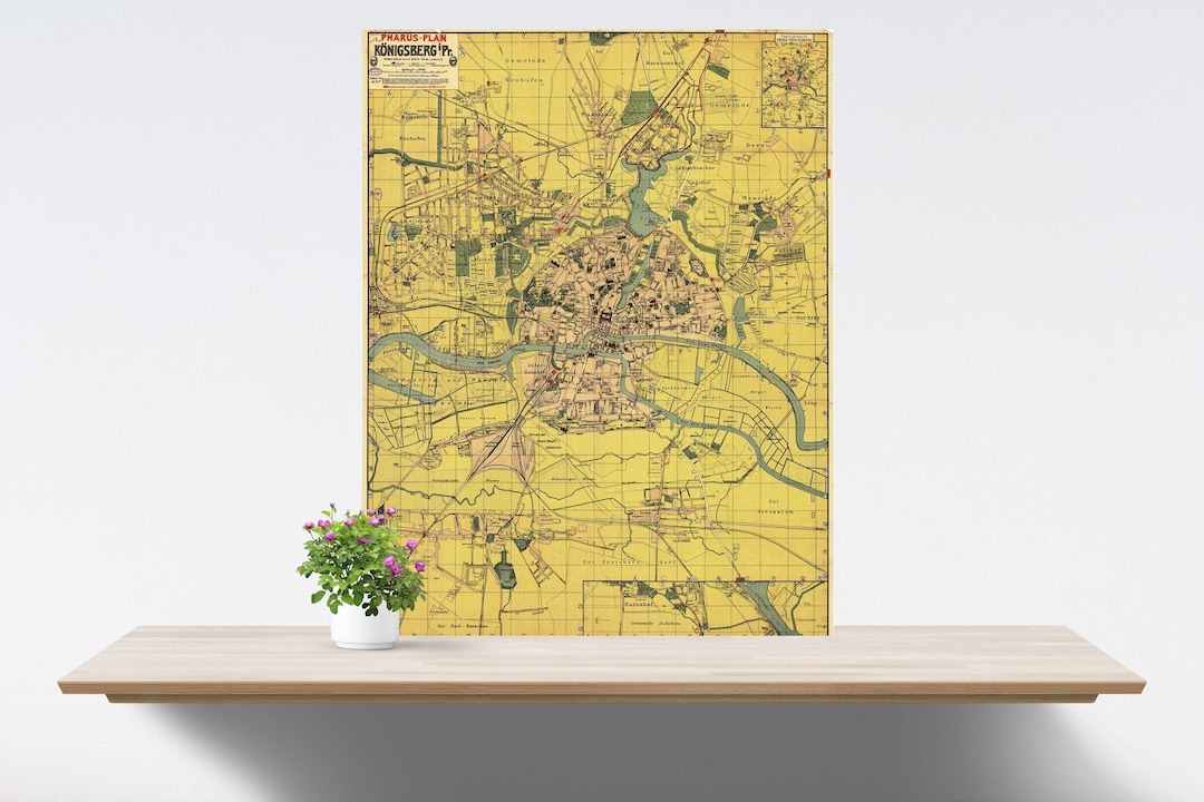 Königsberg / Kaliningrad Vintage City on Paper. Antique City Map ...