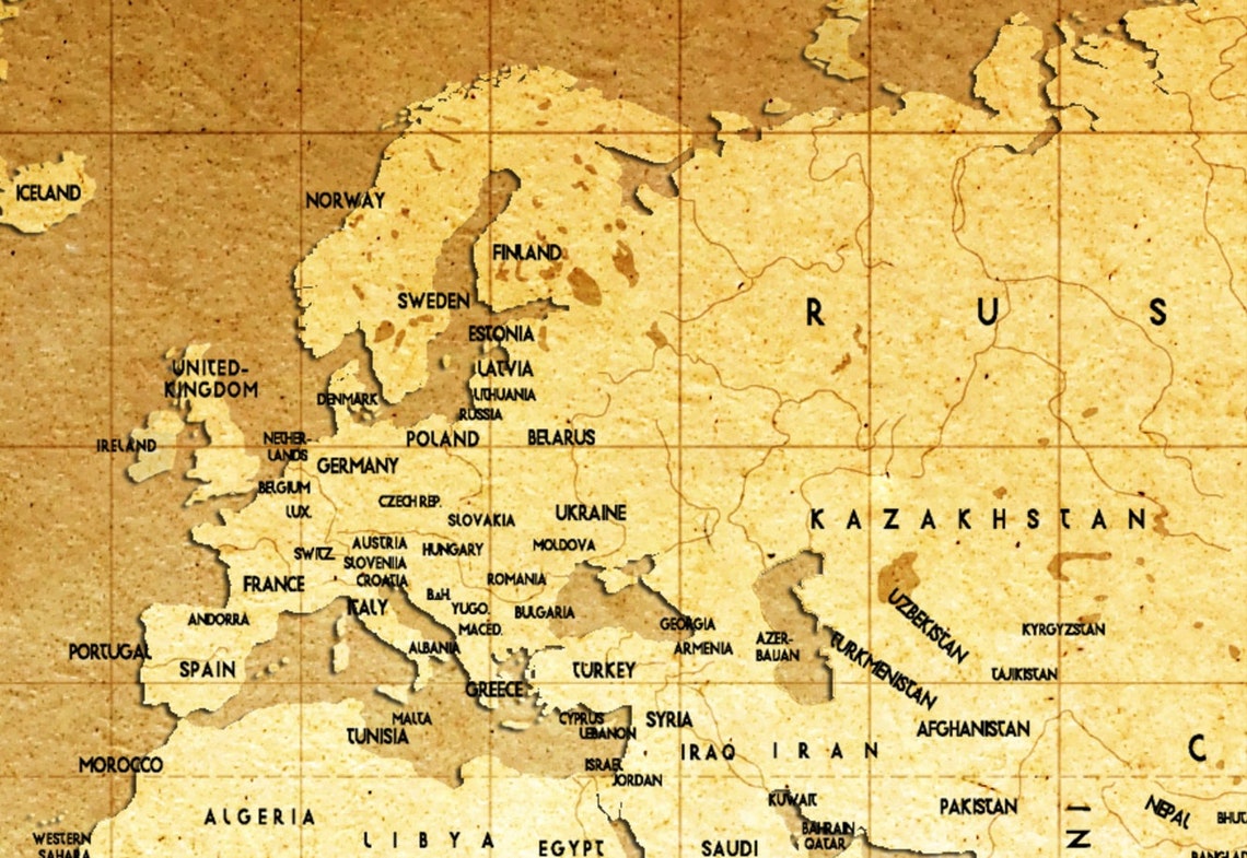 Digital Modern-vintage Map Printable Download. Vintage Style - Etsy