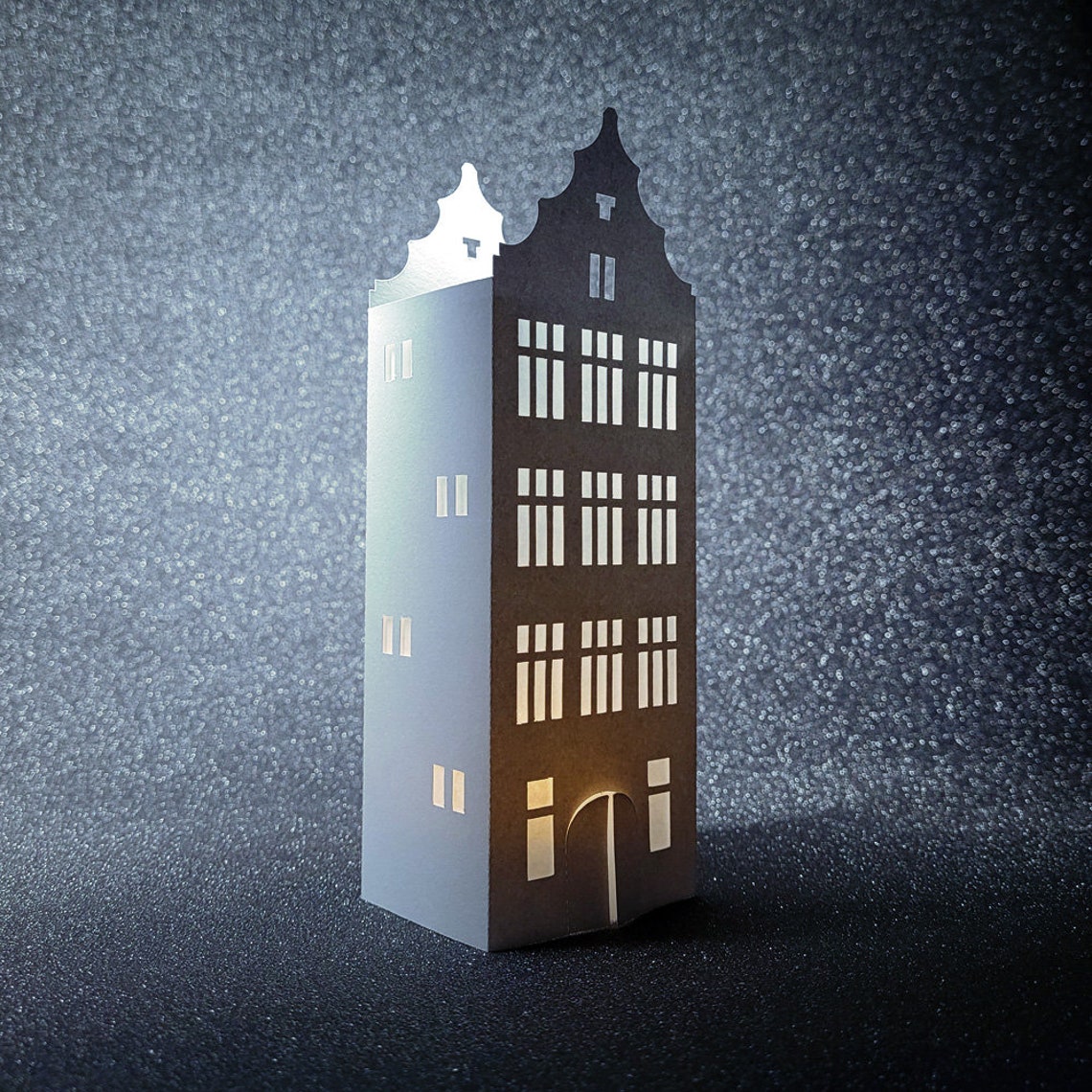 Paper House Latern Cut Files. Amsterdam Houses. Christmas Paper Latern ...