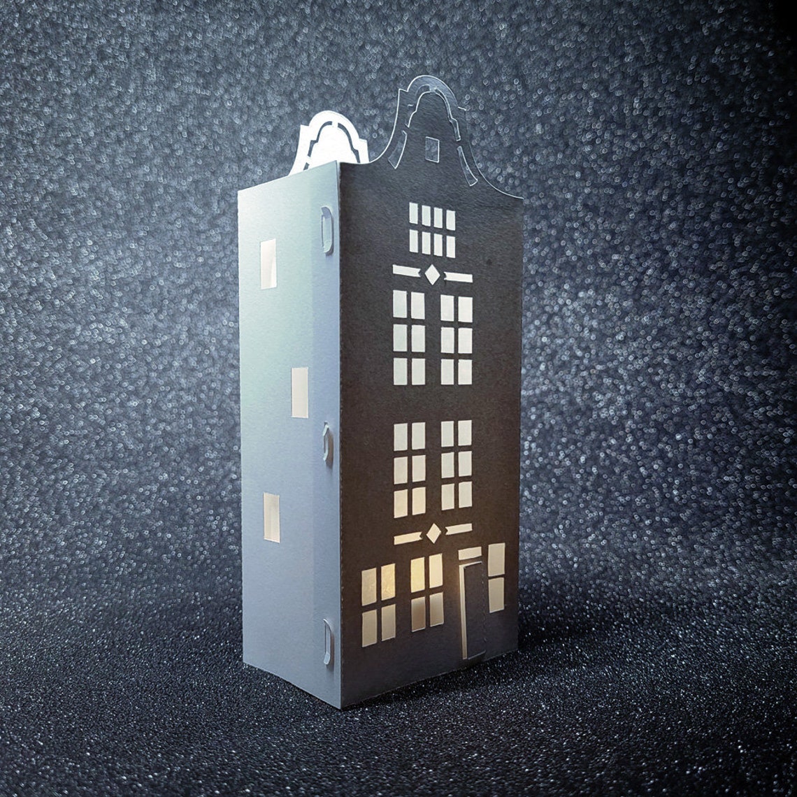 Paper House Latern Cut Files. Amsterdam Houses. Christmas Paper Latern ...