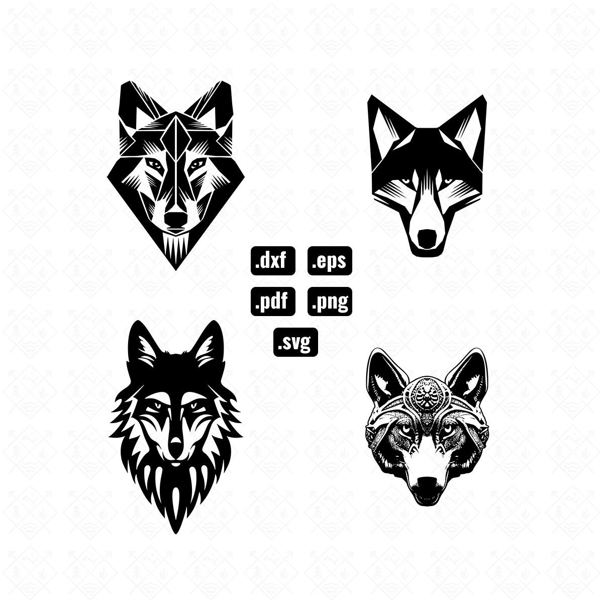 Wolf Svg Wolf Clipart Wolf Set Eps Svg Png Dxf Pdf - Etsy