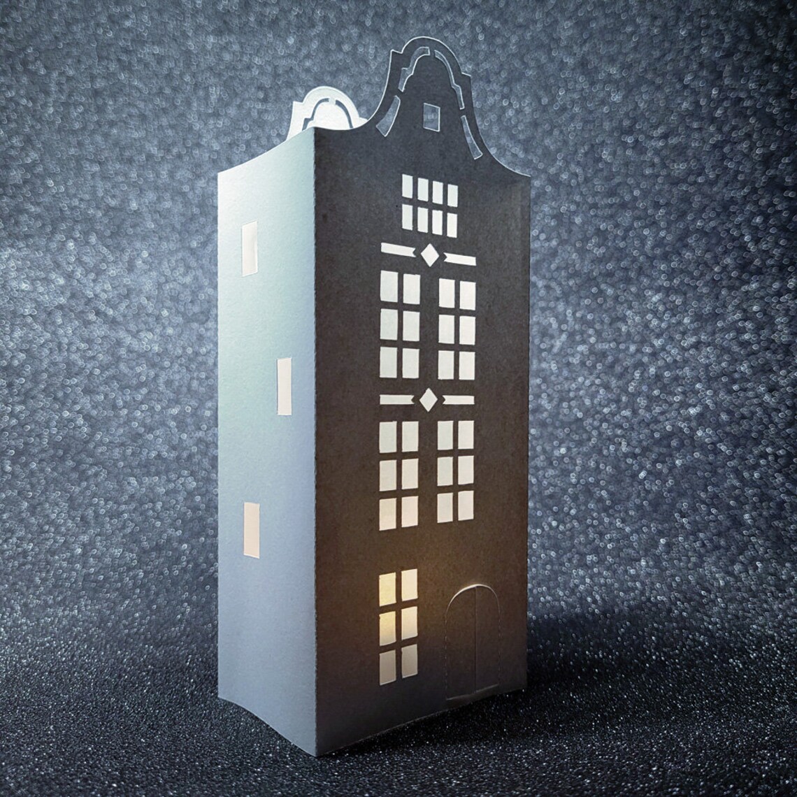 Paper House Latern Cut Files. Amsterdam Houses. Christmas Paper Latern ...