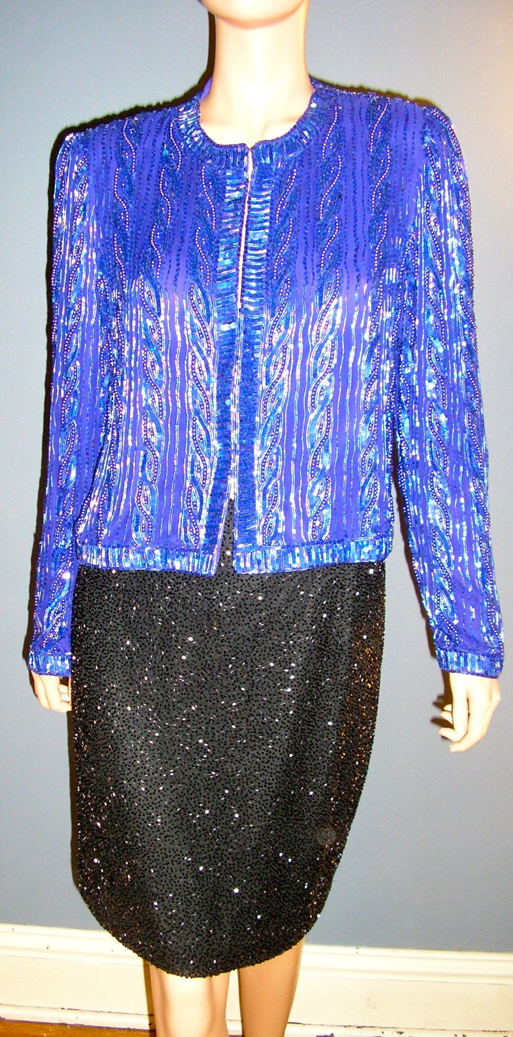 SALE Vintage 80s, Joan Leslie, Talbots, Purple, Beaded, Evening Formal ...