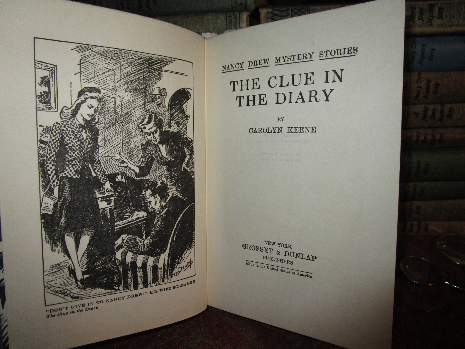Vintage, 50s, Nancy Drew, Clue in the Diary, Blue Tweed, Digger ...