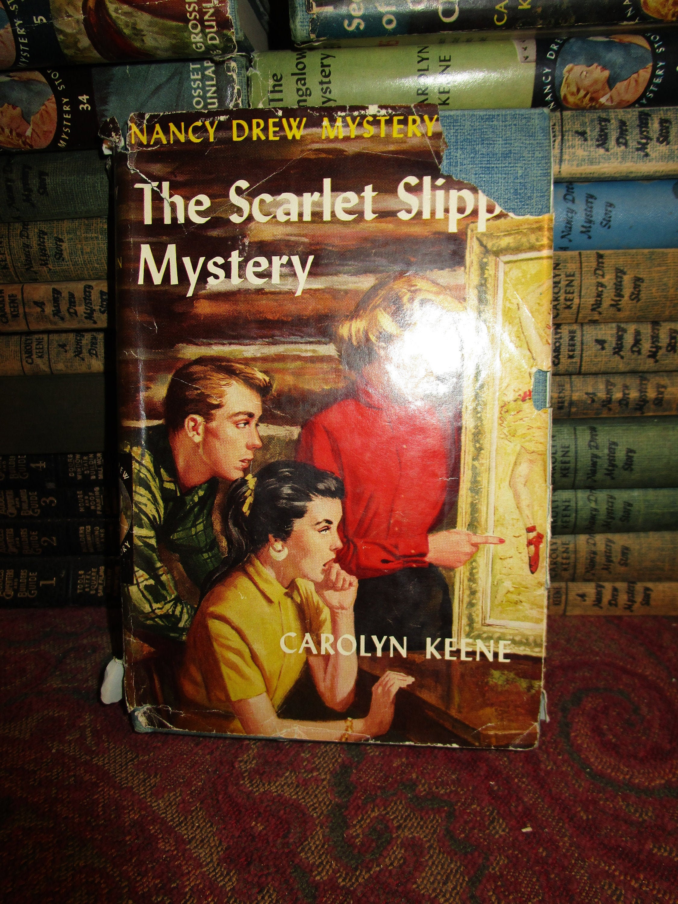 Vintage, 50s, Nancy Drew, Scarlet Slipper Mystery, Blue Tweed, Digger ...