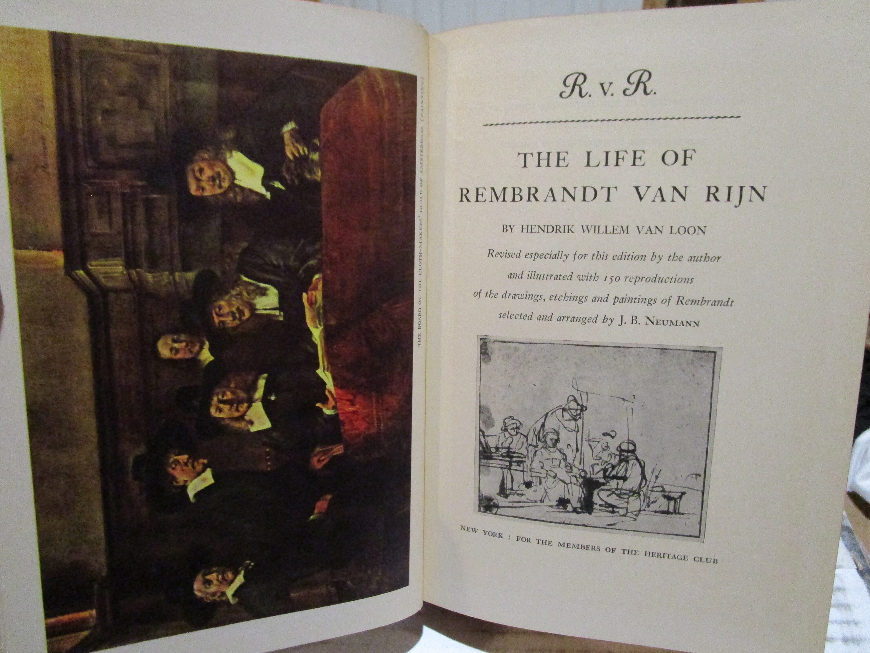 Vintage 1939, Life of Rembrandt Van Rijn, Van Loon, Heritage Edition ...