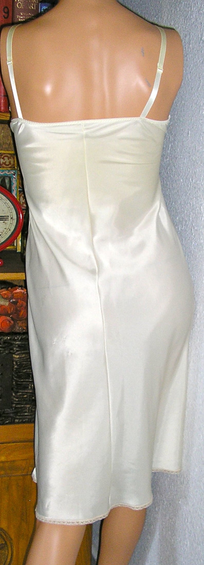 Vintage 60s, Cream Nylon, Full Slip, Size 34, Size 12, JC Penny, Lace ...