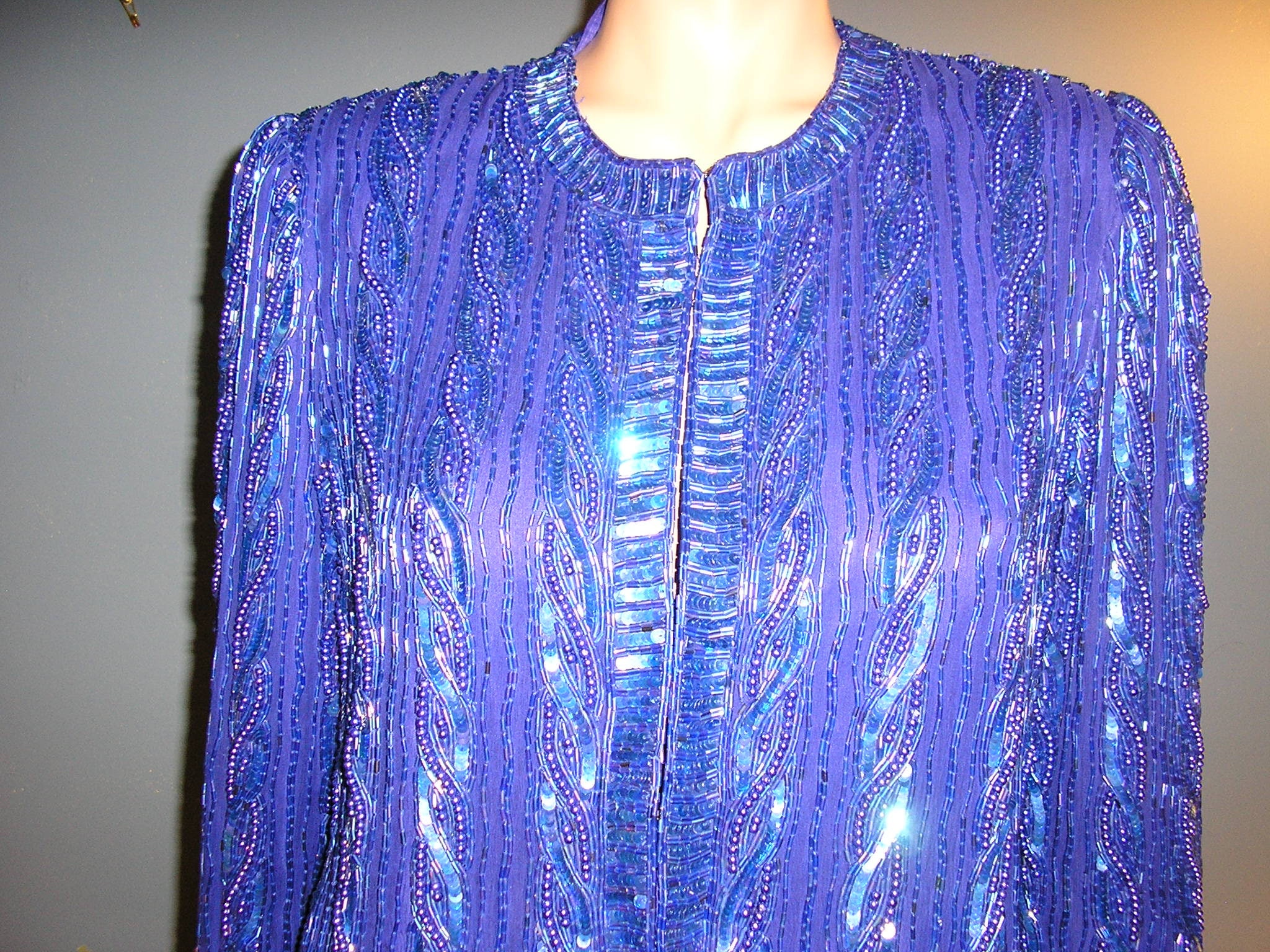 SALE Vintage 80s, Joan Leslie, Talbots, Purple, Beaded, Evening Formal ...
