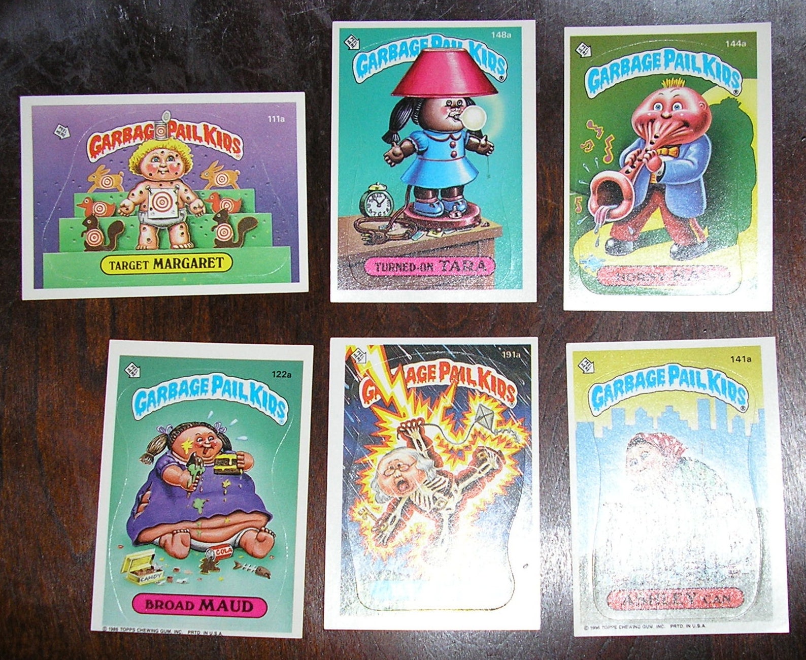 Vintage 85 and 86 Garbage Pail Kids Sticker Trading Cards, Most MINT or ...