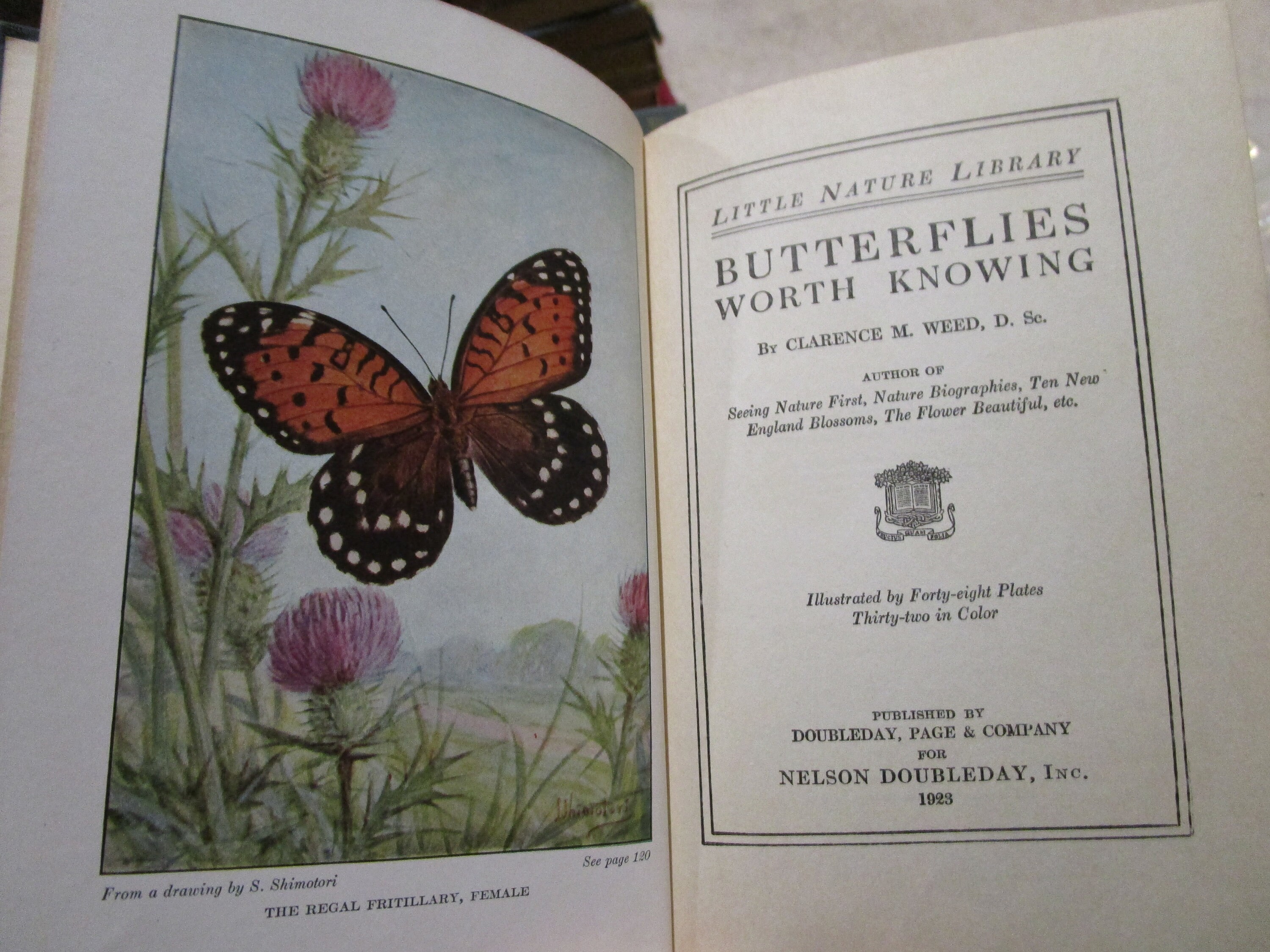 Antique 1923, Little Nature Library, Butterflies, Clarence Weed ...