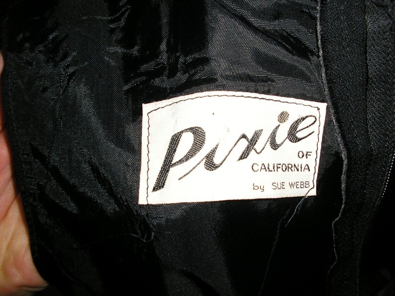 SALE Vintage 60s, Black Crepe, Cocktail Dress, With Long Fringe, Empire ...