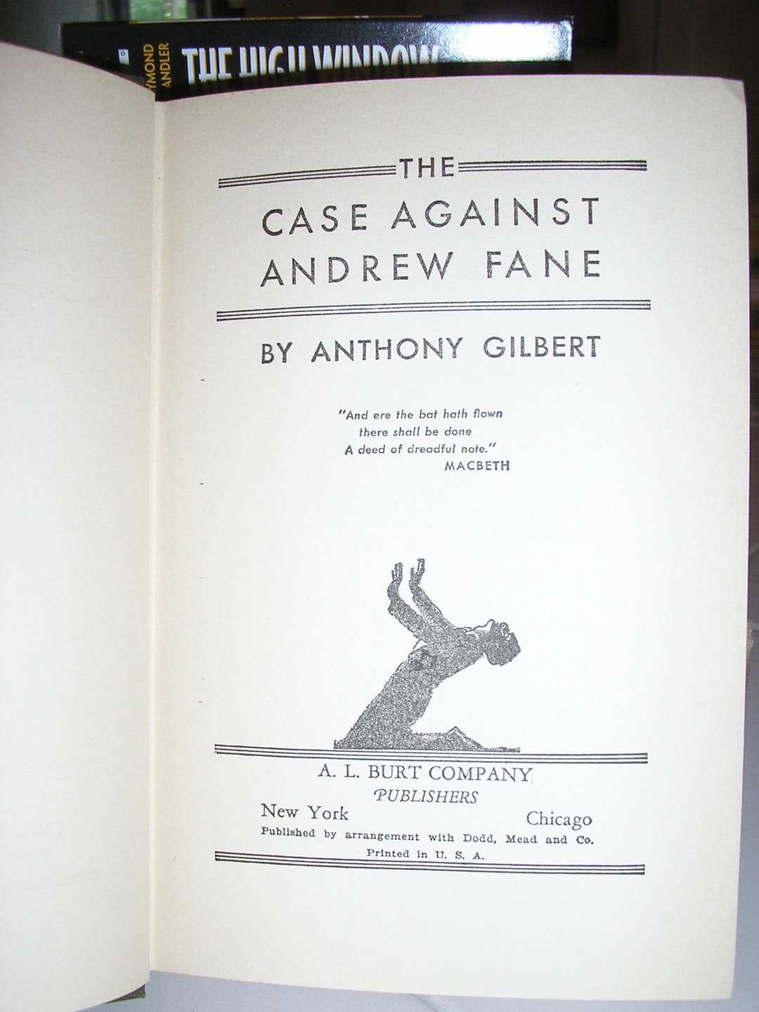 Vintage 1931, Anthony Gilbert, the Case Against Andrew Fane, AL Burt ...