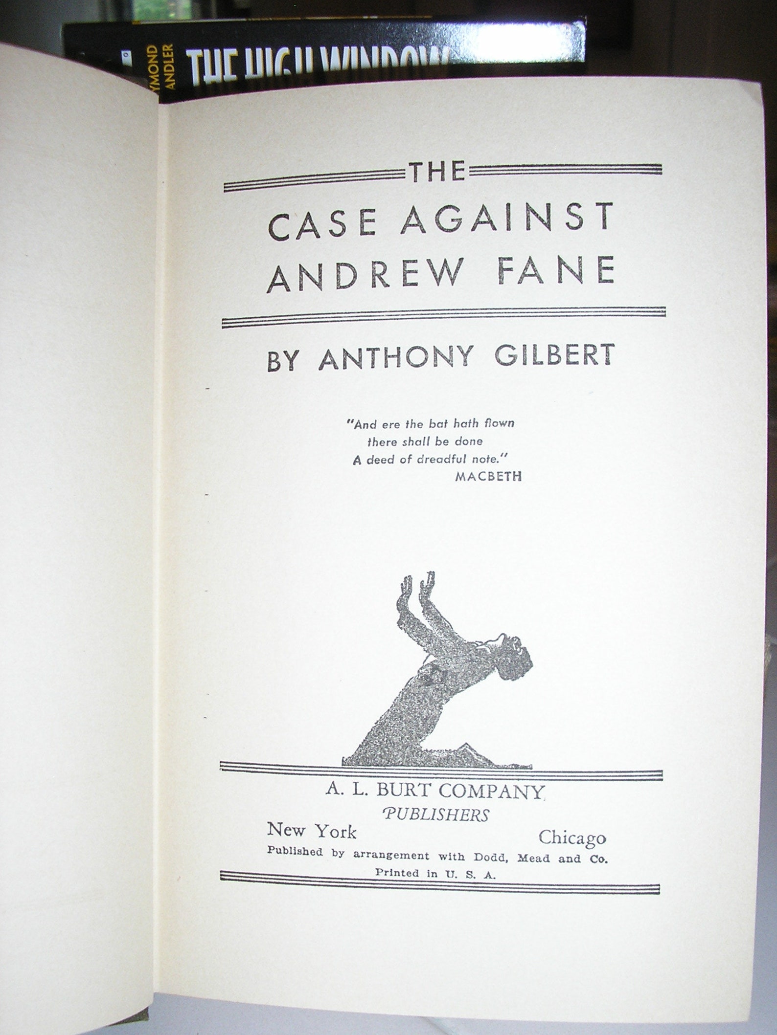 Vintage 1931, Anthony Gilbert, the Case Against Andrew Fane, AL Burt ...
