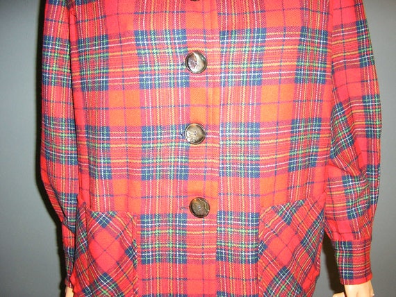 Vintage 50s, Pendleton, red plaid, wool, skirt suit, … - Gem