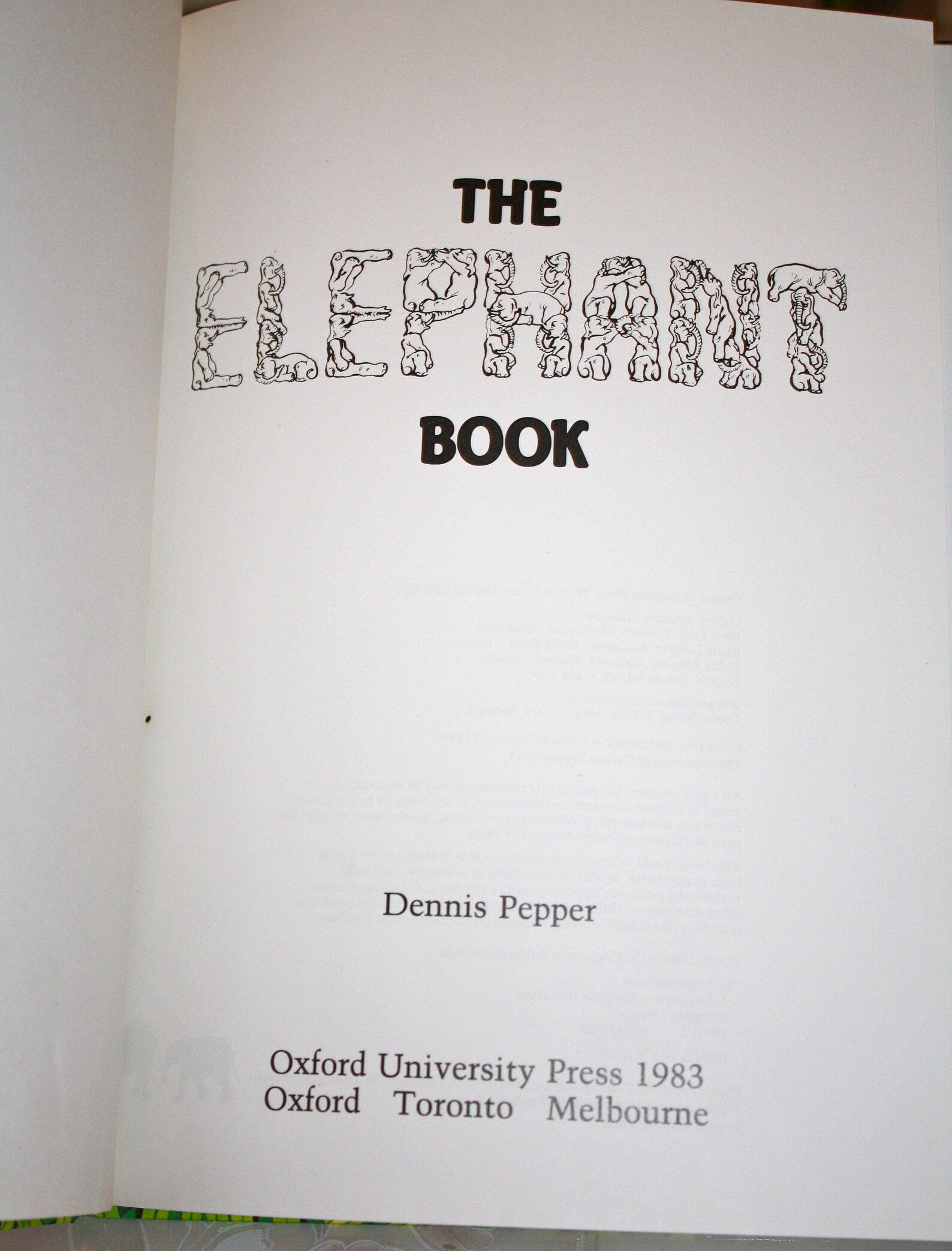 Vintage 1983, the Elephant Book, Collection by Pepper, OOP, First ...