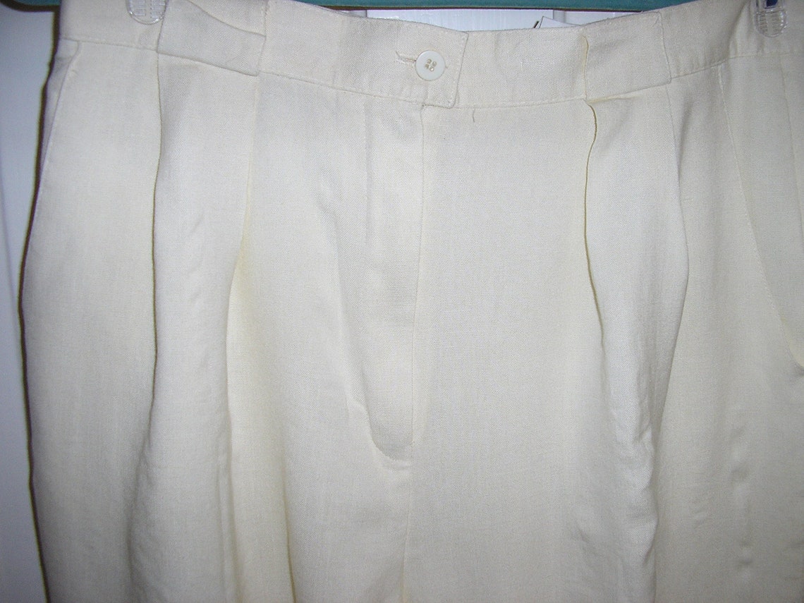 Vintage 90s, Jones New York, Linen Rayon Blend Pants, High Waist ...