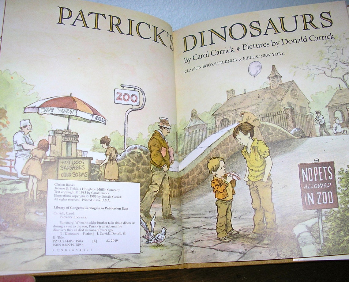 Vintage 1983, First Edition, Patrick's Dinosaurs, Carol Carrick ...