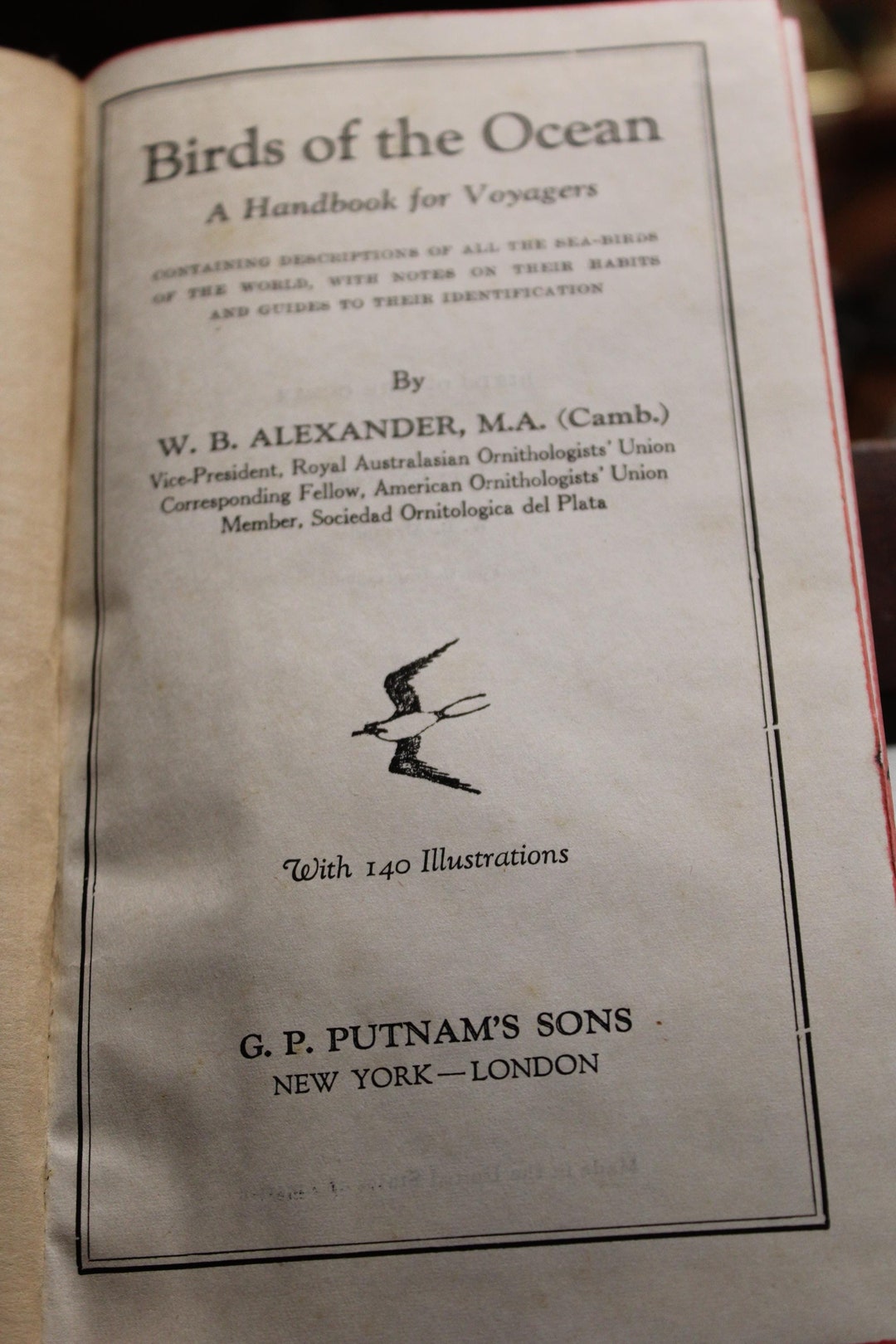 Antique, 1928, Birds of the Ocean, a Handbook for Voyagers, by W.B ...