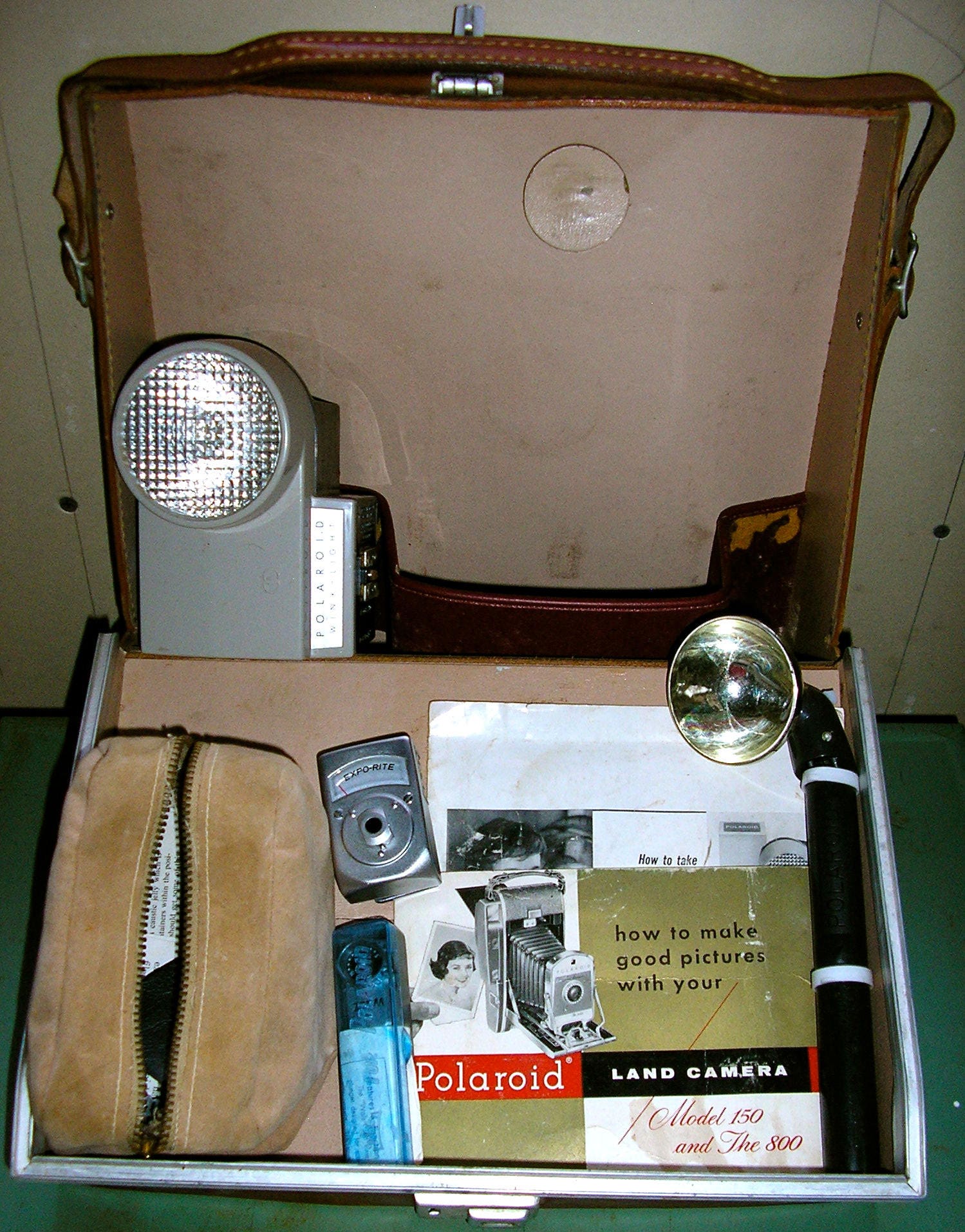 Vintage 60s, Polaroid 150, Camera, With Leather Case, Manual, and ...