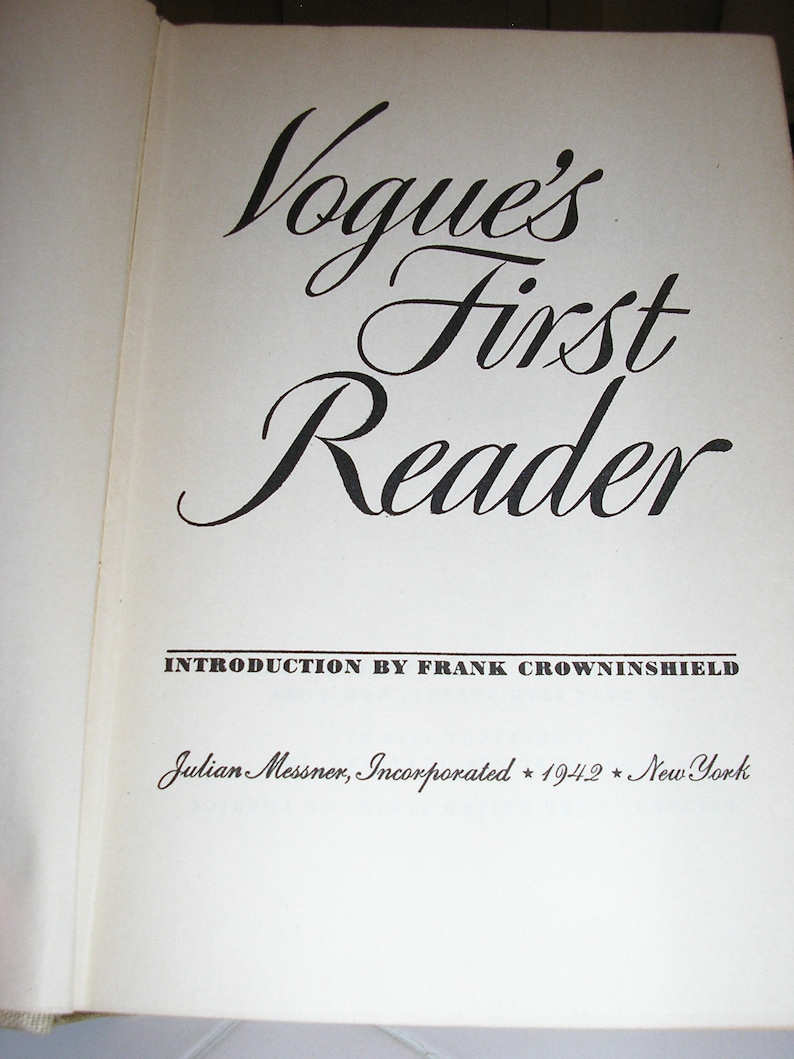 Antique 1942, Vogue's First Reader, Julian Messner, Collection of Early ...