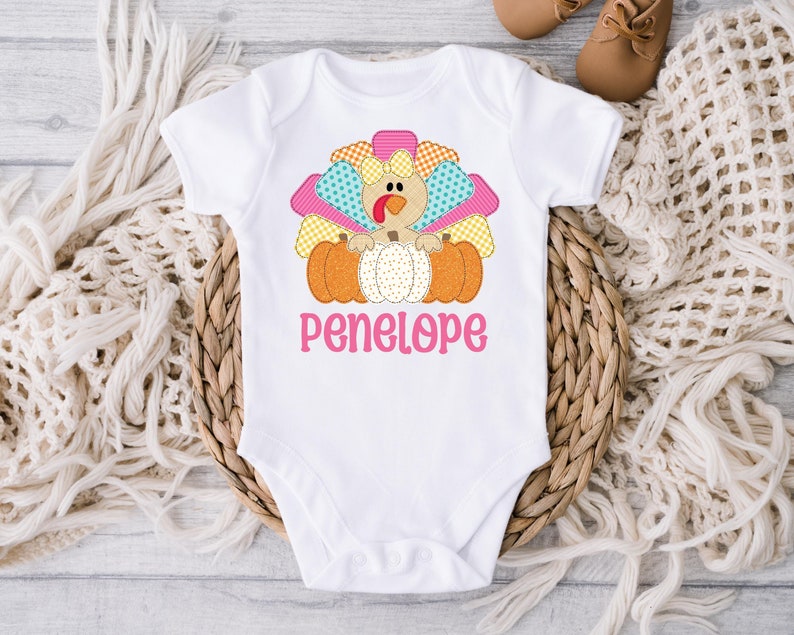 Girl Thanksgiving Outfit, Personalized First Thanksgiving Bodysuit ...