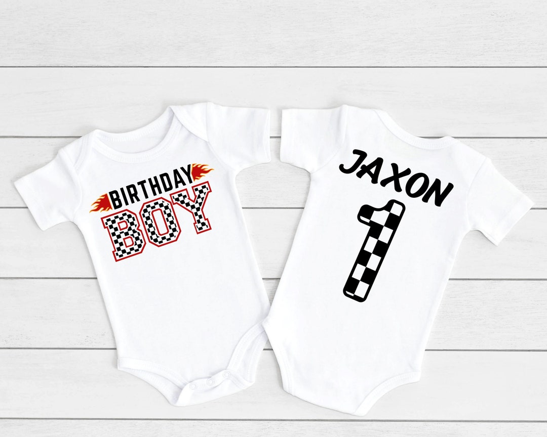 One Fast Birthday Boy, Race Car Baby Boy Bodysuit or Shirt ...