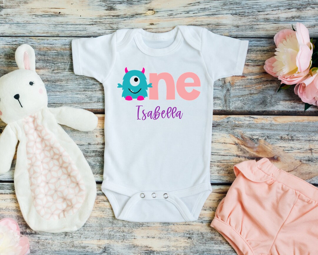 Monster Baby Girl First Birthday Shirt or Bodysuit, Girls Monster ...