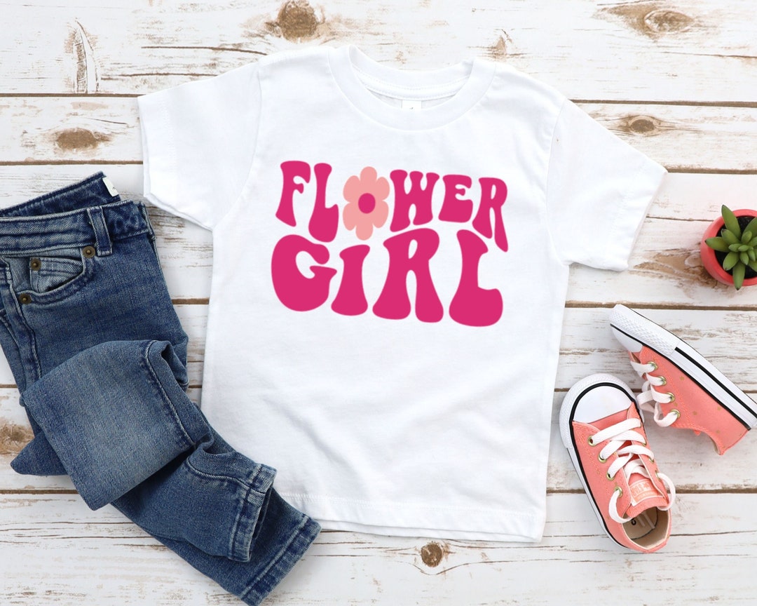 Flower Girl Shirt for Little Girls, Retro Flower Girl Shirt, Flower ...