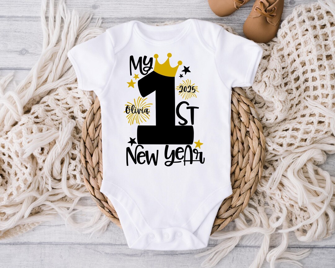 My First New Year Baby Onesie®, Personalized Baby Girl First New Years ...