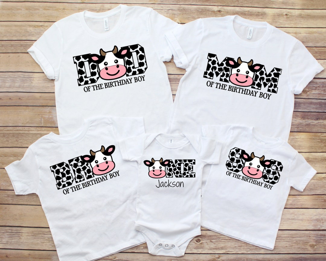 Matching Family Farm Birthday Shirts Cow Baby Boy First - Etsy