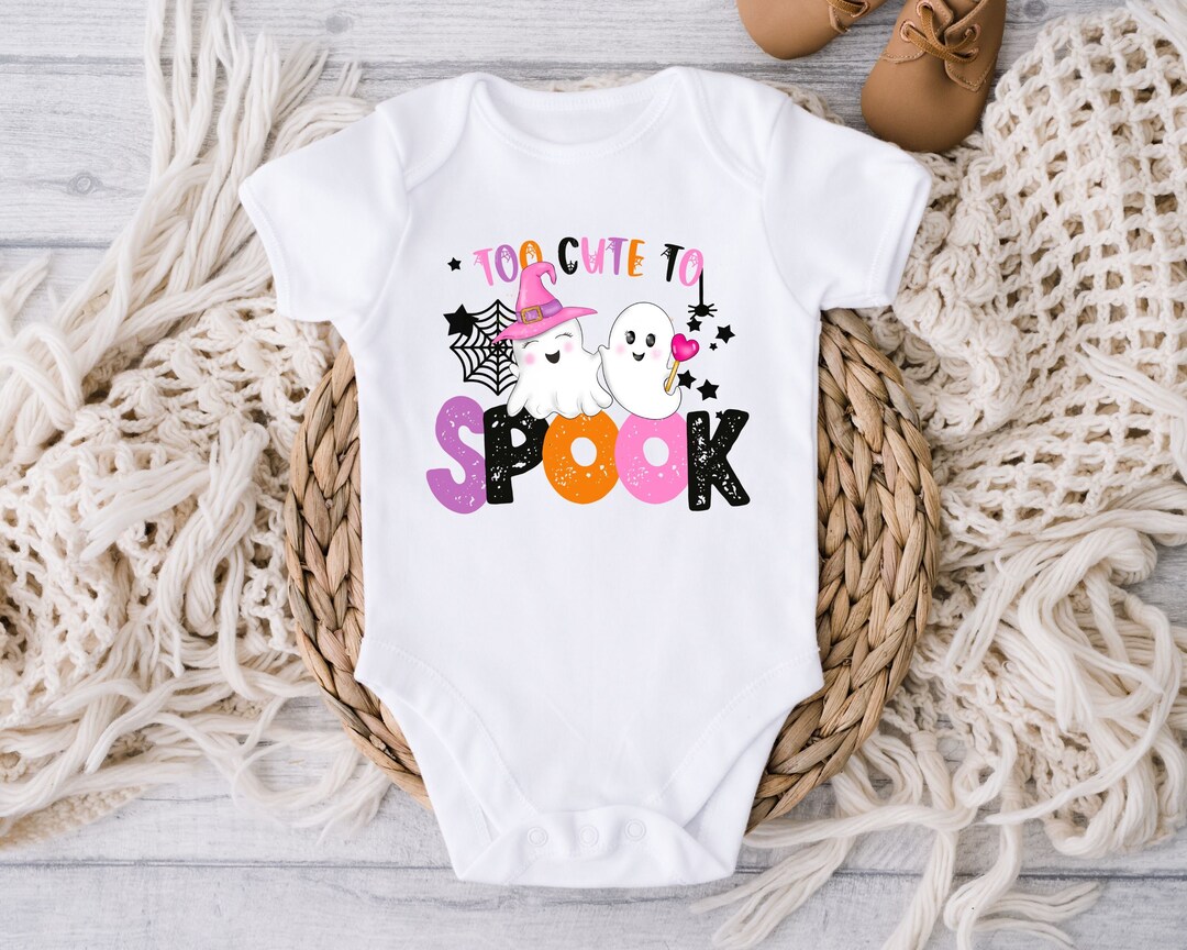 Too Cute to Spook Baby Girl Halloween Bodysuit or Shirt, Cute Girls ...
