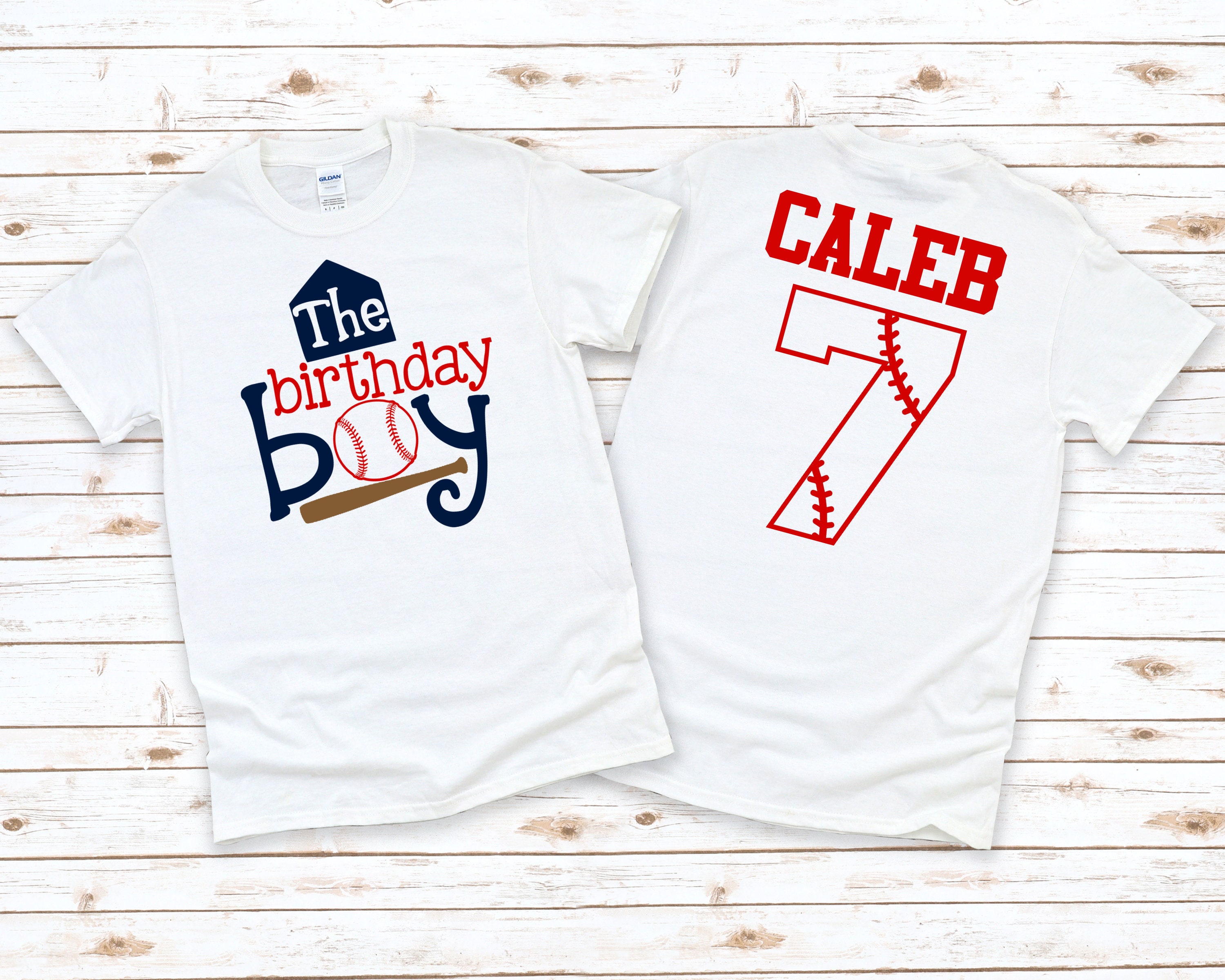 Boy Baseball 7th Birthday Shirt, Personalized Boys Baseball Seventh, 7 ...