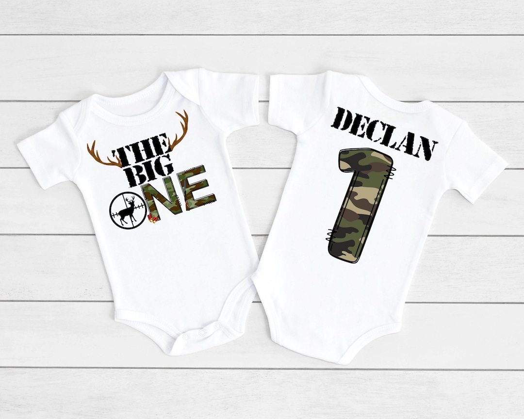 The Big One Hunting First Birthday Onesie®, Personalized Deer Hunting ...